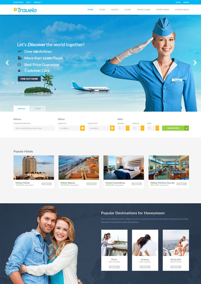 10 + Premium Tour & Retail wordpress themes