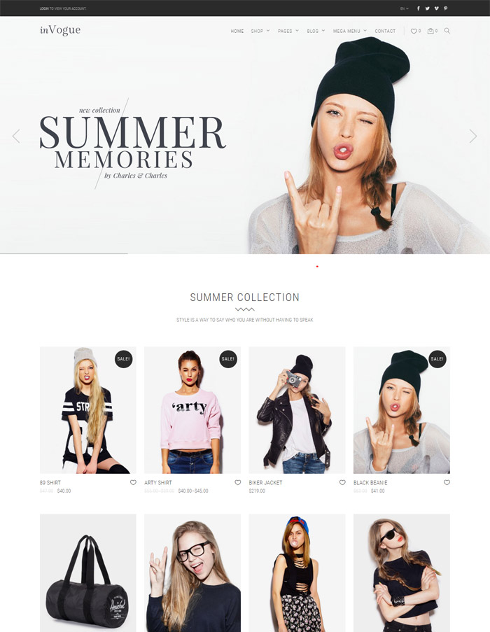 Retailing themes from WordPress for online shopping